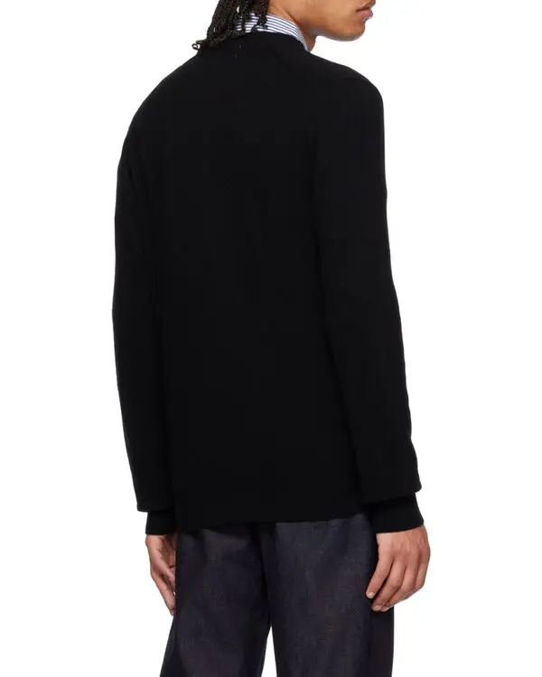 Play Comme Des Garcon Logo Patch V-neck Cardigan - Black