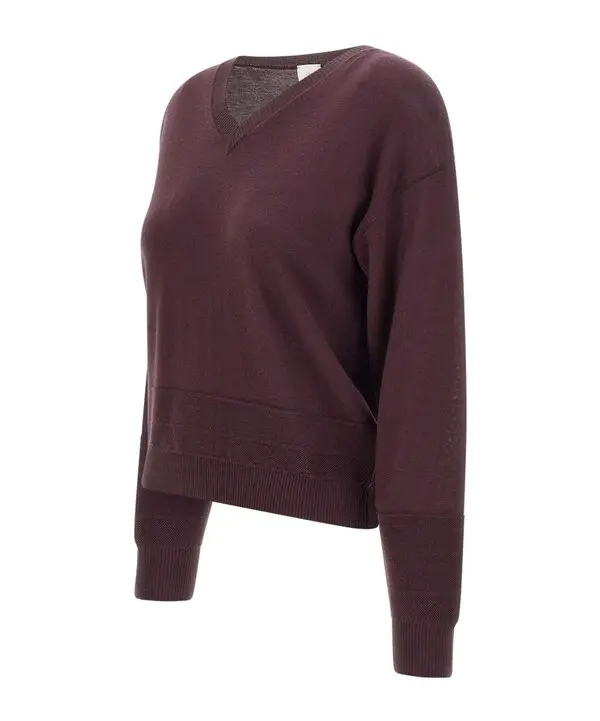 Eleventy V-neck Ribbed Knit Long Sleeve Pullover