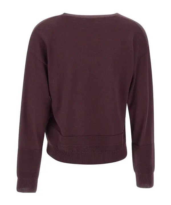 Eleventy V-neck Ribbed Knit Long Sleeve Pullover