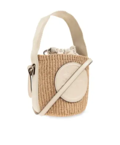 Chloé Horse Medal Small Bucket Bag - Beige