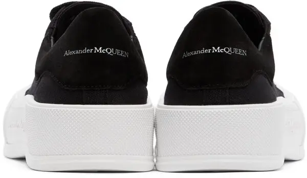 Alexander McQueen Lace-up Round Toe Sneakers - Black