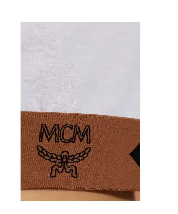 Mcm Cropped T-shirt With Logo Waistband