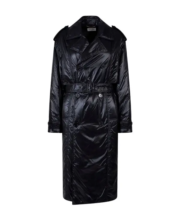 Saint Laurent Belted Double-breasted Coat