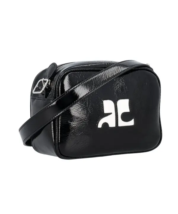 COURREGES Reedition Naplack Logo Patch Mini Shoulder Bag