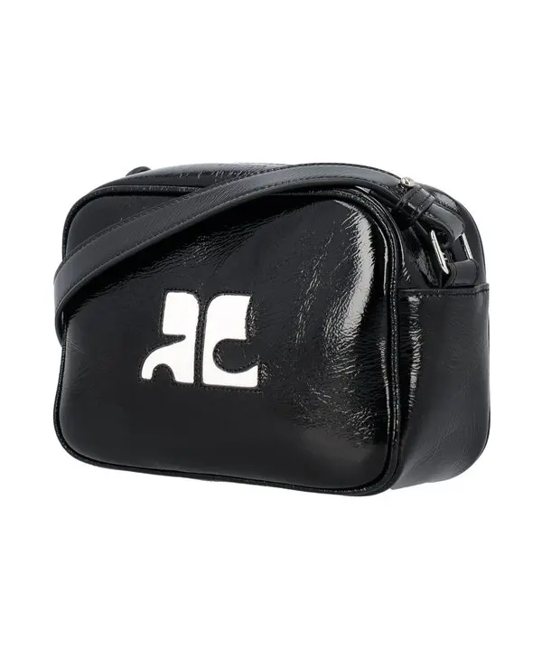 COURREGES Reedition Naplack Logo Patch Mini Shoulder Bag