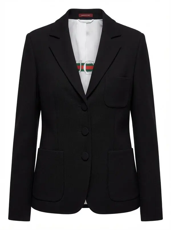 Gucci Single-breasted Cotton Jersey Jacket With Double G Lining