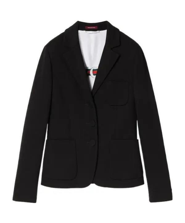 Gucci Single-breasted Cotton Jersey Jacket With Double G Lining