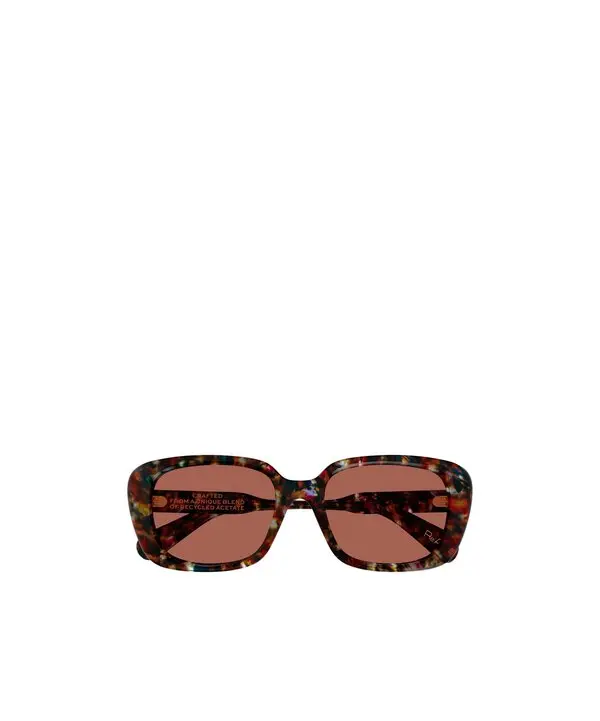 Chloé Eyewear Rectangular Frame Sunglasses With Logo Detail - Brown
