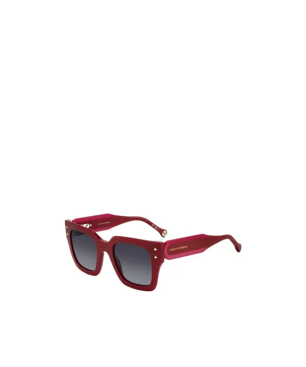 Carolina Herrera Square Frame Full Rim Sunglasses - Red