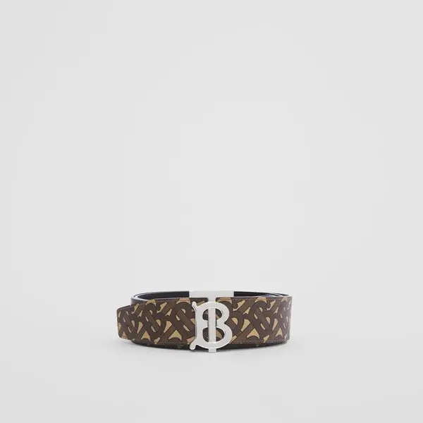 Burberry Reversible Monogram Print Leather Belt