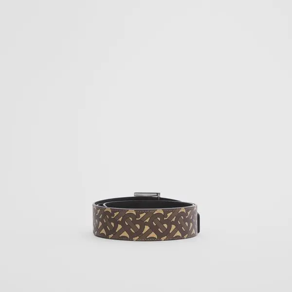Burberry Reversible Monogram Print Leather Belt