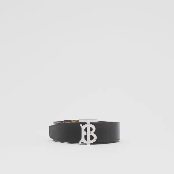 Burberry Reversible Monogram Print Leather Belt