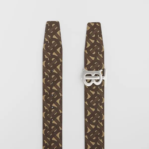 Burberry Reversible Monogram Print Leather Belt