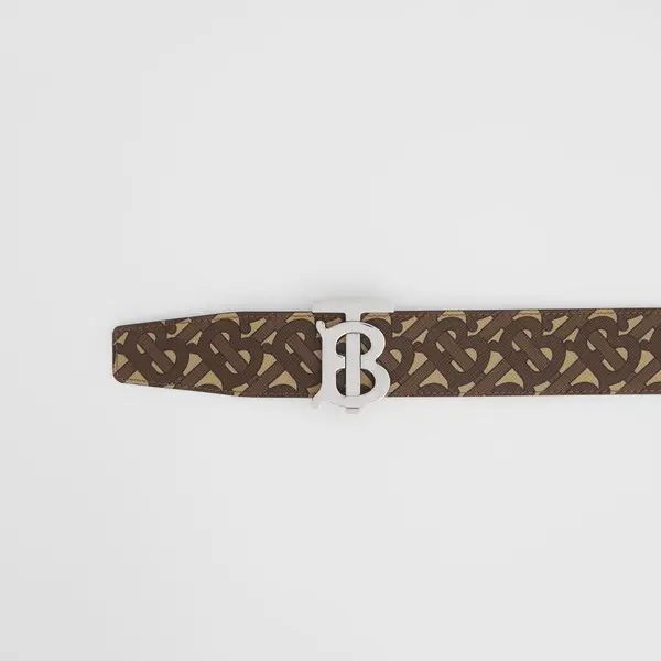 Burberry Reversible Monogram Print Leather Belt