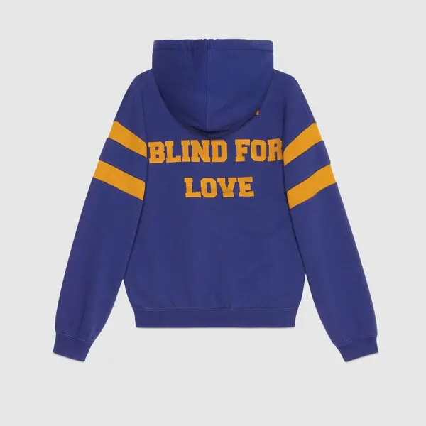 Gucci Blind For Love Print Hoodie - Blue