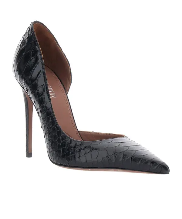 Paris Texas Vera Embossed Pointed-toe High Heel Pumps - Black