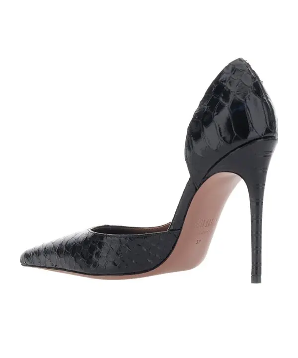 Paris Texas Vera Embossed Pointed-toe High Heel Pumps - Black