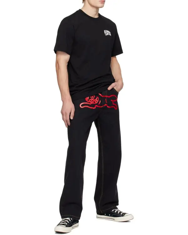 ICECREAM Running Dog-print Jeans - Black