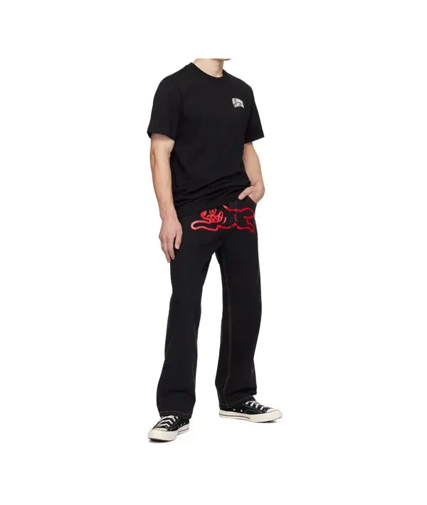 ICECREAM Running Dog-print Jeans - Black