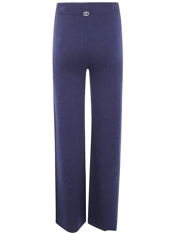 TWINSET Ribbed Knit Wide-leg Pants