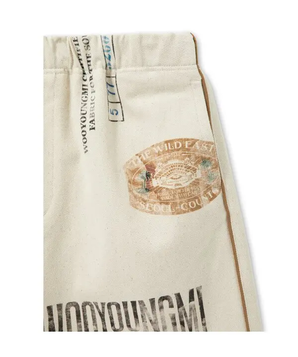 WOOYOUNGMI Graphic Twill Shorts