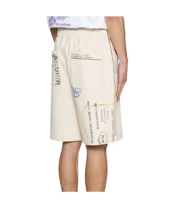 WOOYOUNGMI Graphic Twill Shorts