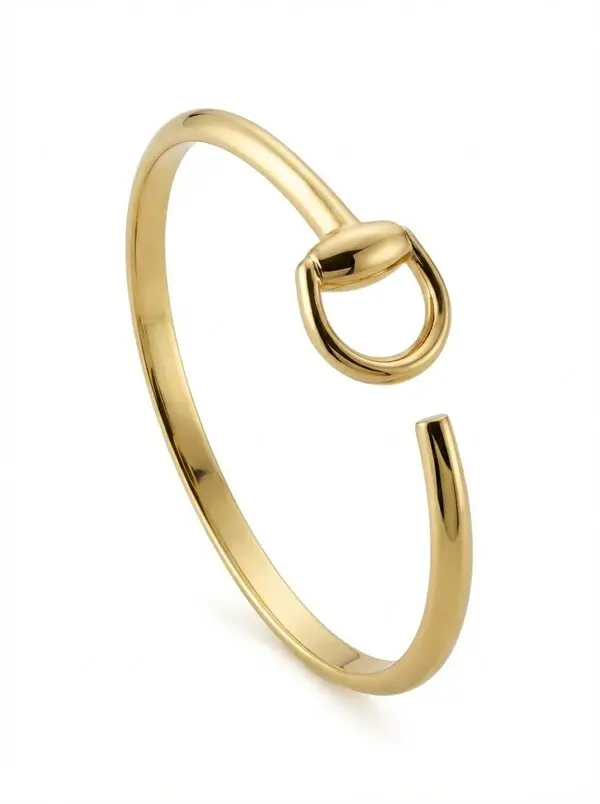 Gucci Horsebit 18k Gold Bangle Bracelet - Yellow