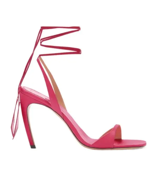 Attico Lace-up Heeled Sandals - Warm Pink