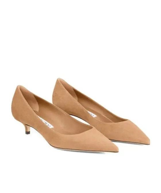 JIMMY CHOO Stiletto Low-heeled Pointed Toe Slip-on Pumps