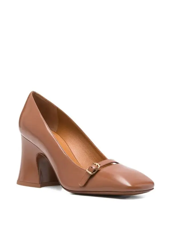 Chloé Janis Buckle-detail Flared Pumps - Brown