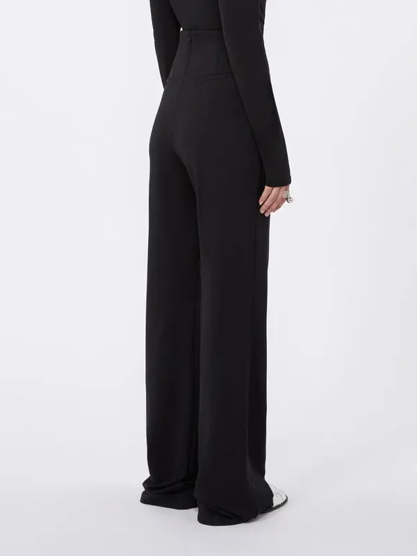 Sportmax High-waisted Flared Trousers With Side Zipper