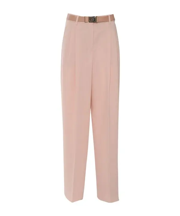 Max Mara Belted Wide Leg Trousers - Pink