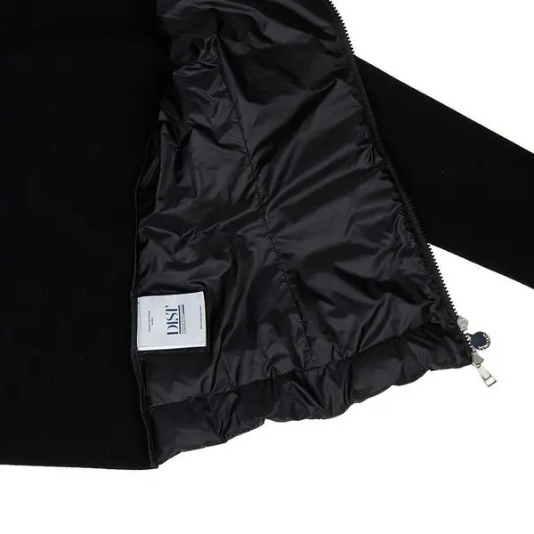Moncler Logo Patch Quilted Zip-up Cardigan With Down-filled Front - Black