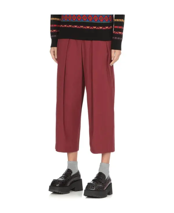 Kenzo Cropped Pleated Trousers