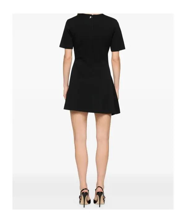 DONDUP Short Sleeve A-line Dress With Twisted Waist - Black