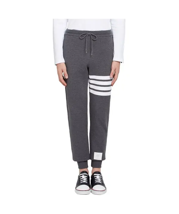 Thom Browne 4-bar Drawstring Pants - Dark Gray