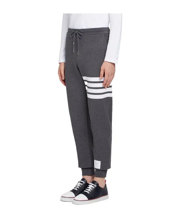 Thom Browne 4-bar Drawstring Pants - Dark Gray
