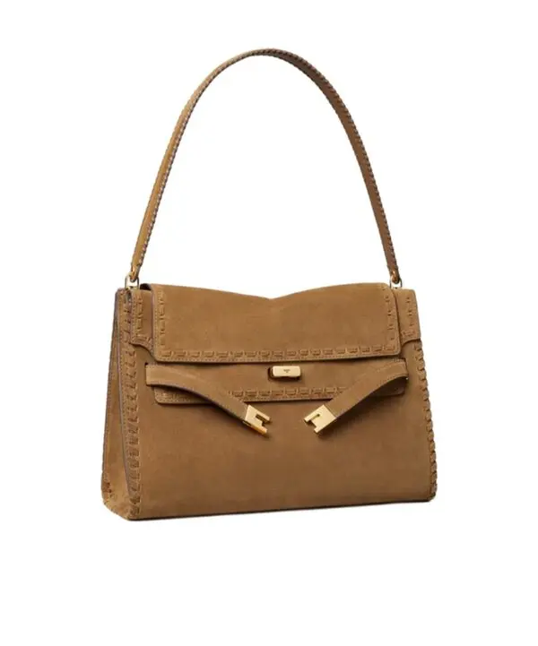 Tory Burch Large Lee Radziwill Shoulder Bag - Brown