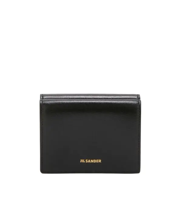 JIL SANDER Logo Detailed Tri-fold Wallet - Black