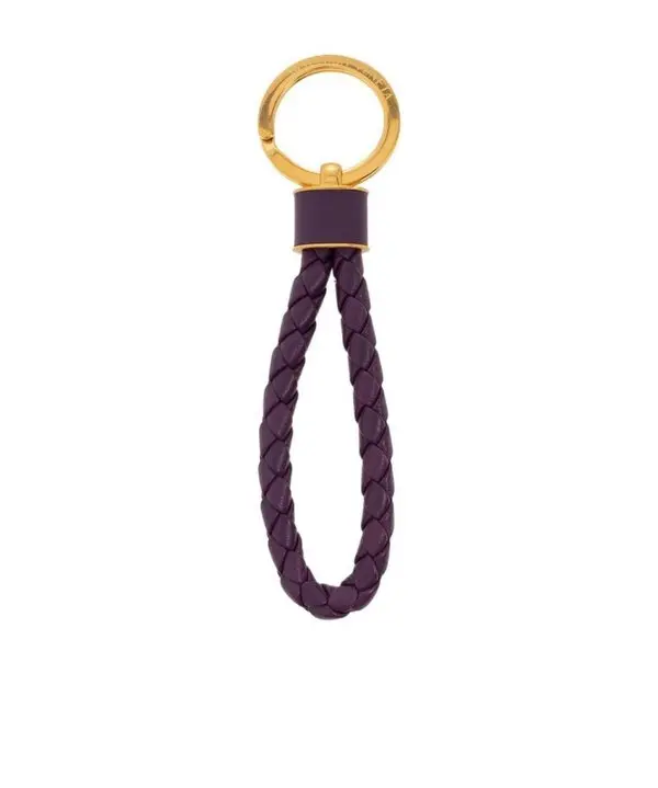 Bottega Veneta Leather Key Ring - Black