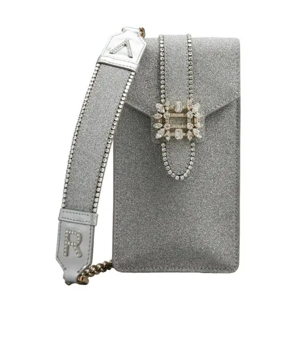 ROGER VIVIER Miss Vivier Pocket Phone Holder - Silver