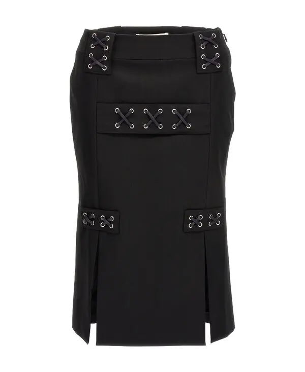 Alessandra Rich High Waisted Slit Detailed Skirt