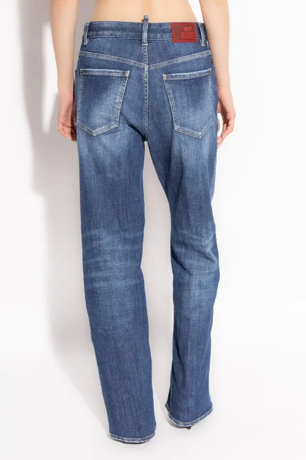 Dsquared2 Logo Patch Flared Jeans - Blue