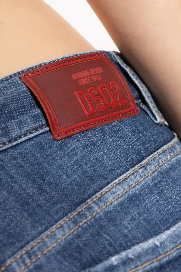 Dsquared2 Logo Patch Flared Jeans - Blue