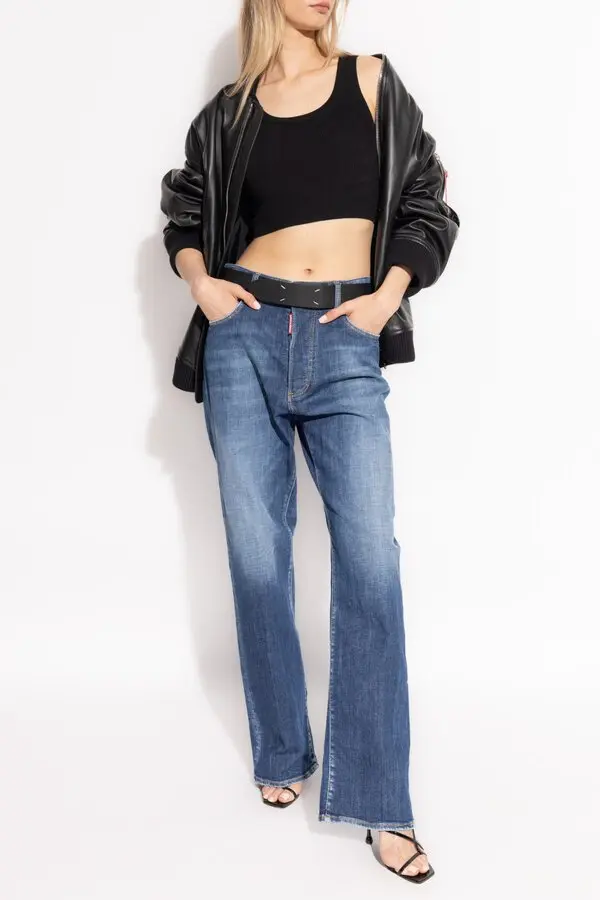 Dsquared2 Logo Patch Flared Jeans - Blue
