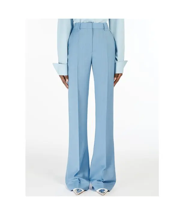 Sportmax Tailored Cut Flared Trousers - Sky-blue