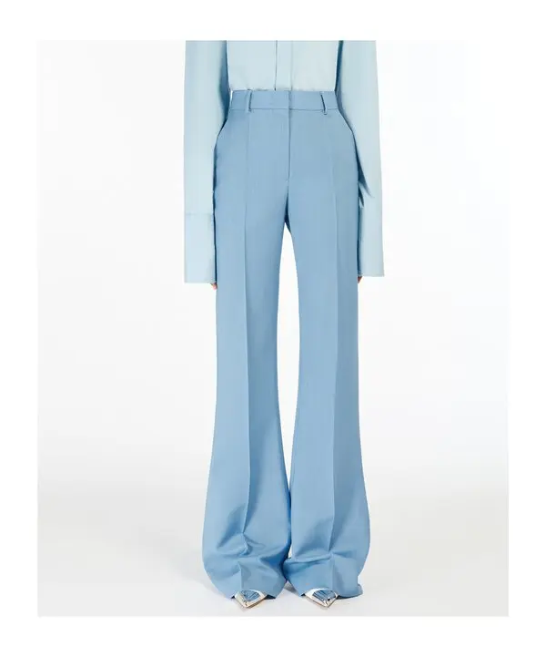Sportmax Tailored Cut Flared Trousers - Sky-blue