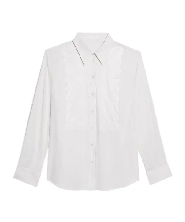 Helmut Lang Long Sleeve Shirt With Pointed Collar And Belted Waist - White