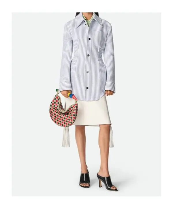 Bottega Veneta Shiny Leather Skirt With Tassel Details