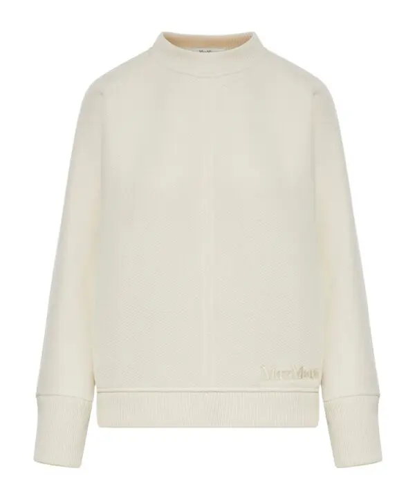 Max Mara Logo Embroidered Crewneck Jumper - White
